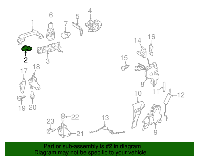 Genuine OEM Handle, Outside Pad | 204-766-06-05 | Fits Select 2008-2020 ...