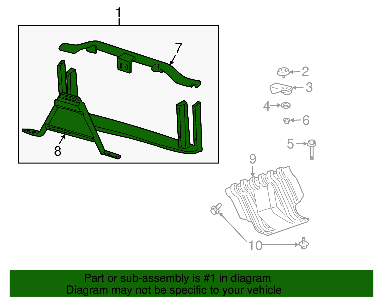 88980513 - 1999-2002 GM - Radiator Support with Brace, Rivets, Nuts ...