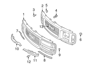 1996-2002 GM Front Grille 15037244 | TascaParts.com