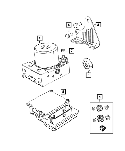 Hydraulic Control Unit, Brake Tubes and Hoses for 2014 Fiat 500 | Mopar ...