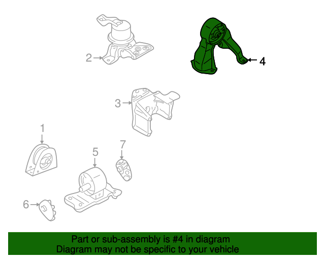 2002-2007 Mitsubishi Rear Mount Bracket MR961214 | Mitsubishi Parts ...
