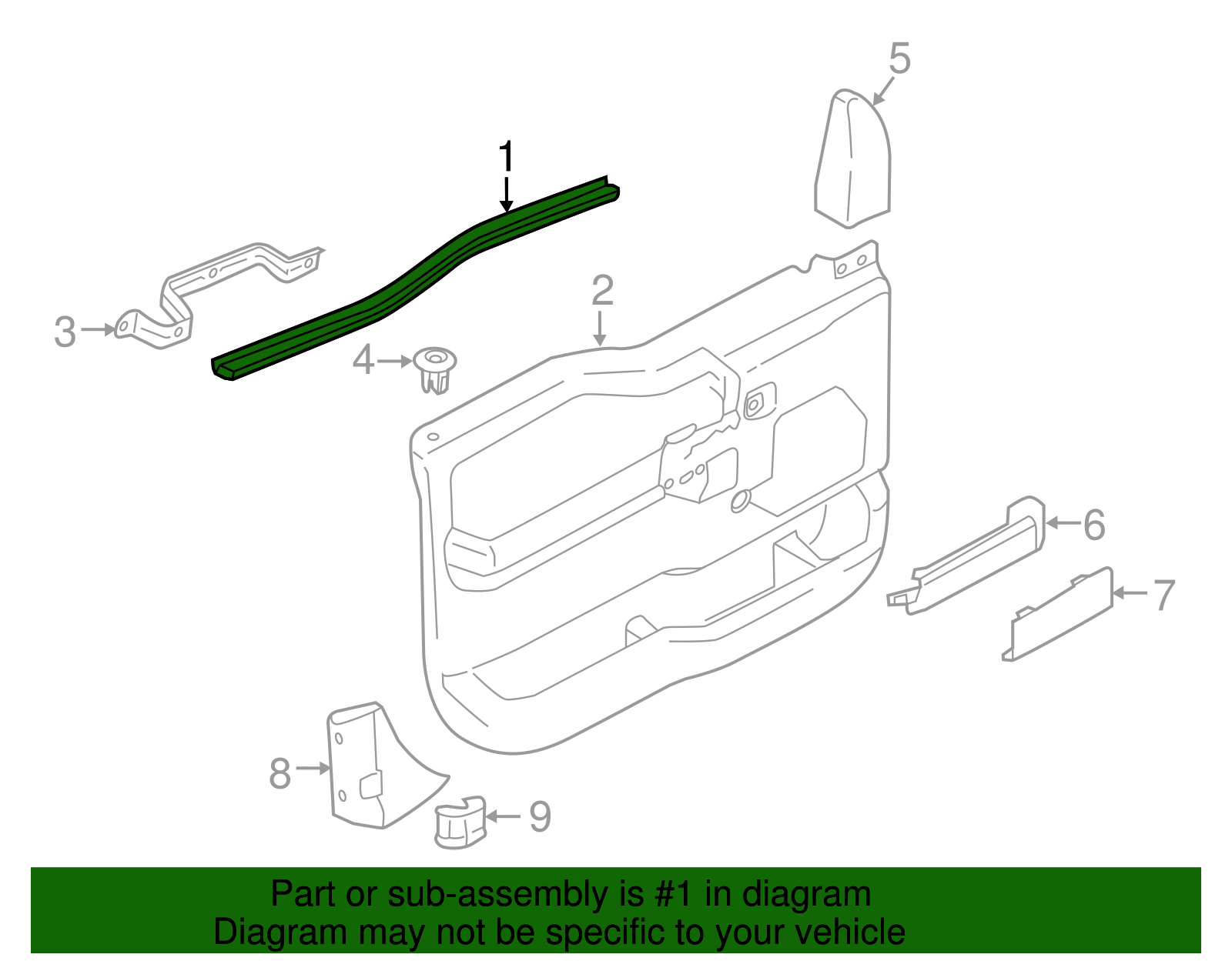 FL3Z-1521457-B - Belt Weather-Strip 2015-2022 Ford | Big 3 Auto Parts