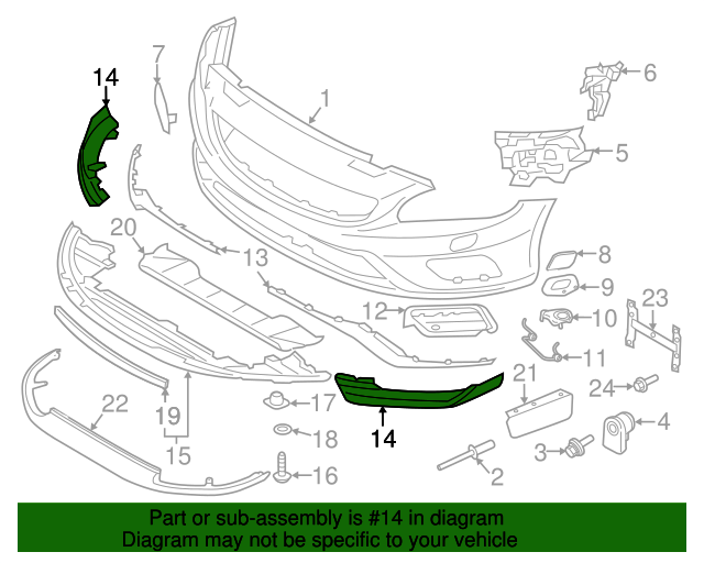 2014-2018 Volvo Spoiler 39834752 | TascaParts.com