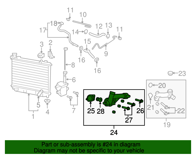 2008-2017 GM Engine Coolant Thermostat Housing 92249137 GM ...