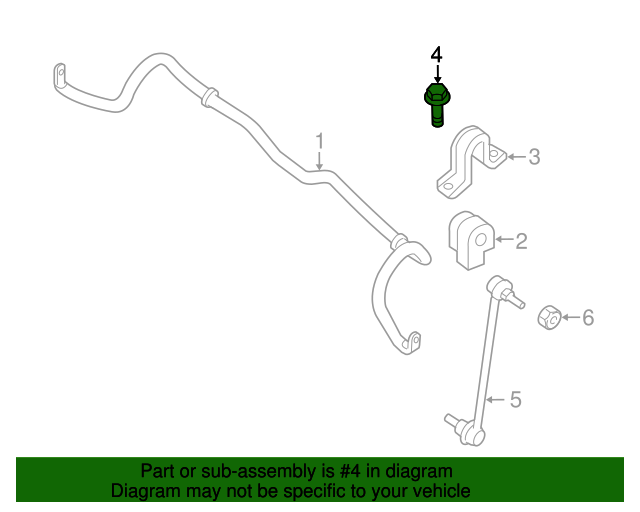 Stabilizer Bar Bolt - Nissan (01125-N8051) | TascaParts.com
