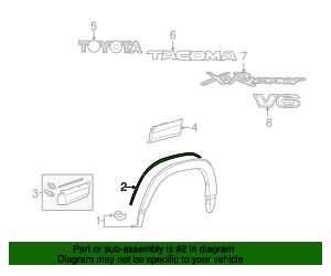 2006-2013 Toyota Tacoma Flare Pad 75659-04060 | Toyota Parts
