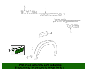 2005-2013 Toyota Tacoma Rocker Molding 75850-04902 | Toyota Parts Center
