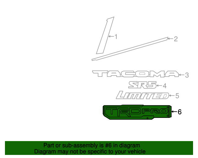 75427-04060 - Door Emblem (Front) 2017-2021 Toyota Tacoma | Longo ...