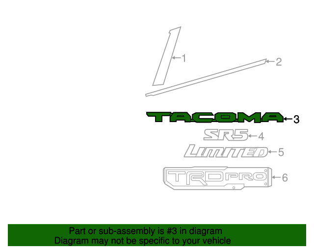 75427-04030 - Nameplate - 2016-2021 Toyota Tacoma | OEM Genuine Toyota ...