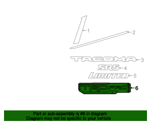 75427-04060 - Door Emblem (Front) - 2017-2021 Toyota Tacoma | OEM ...