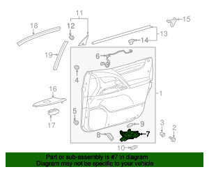 67605-60081-C0 - Handle, Inside 2016-2021 Lexus LX570 | Lexus Parts Outlet