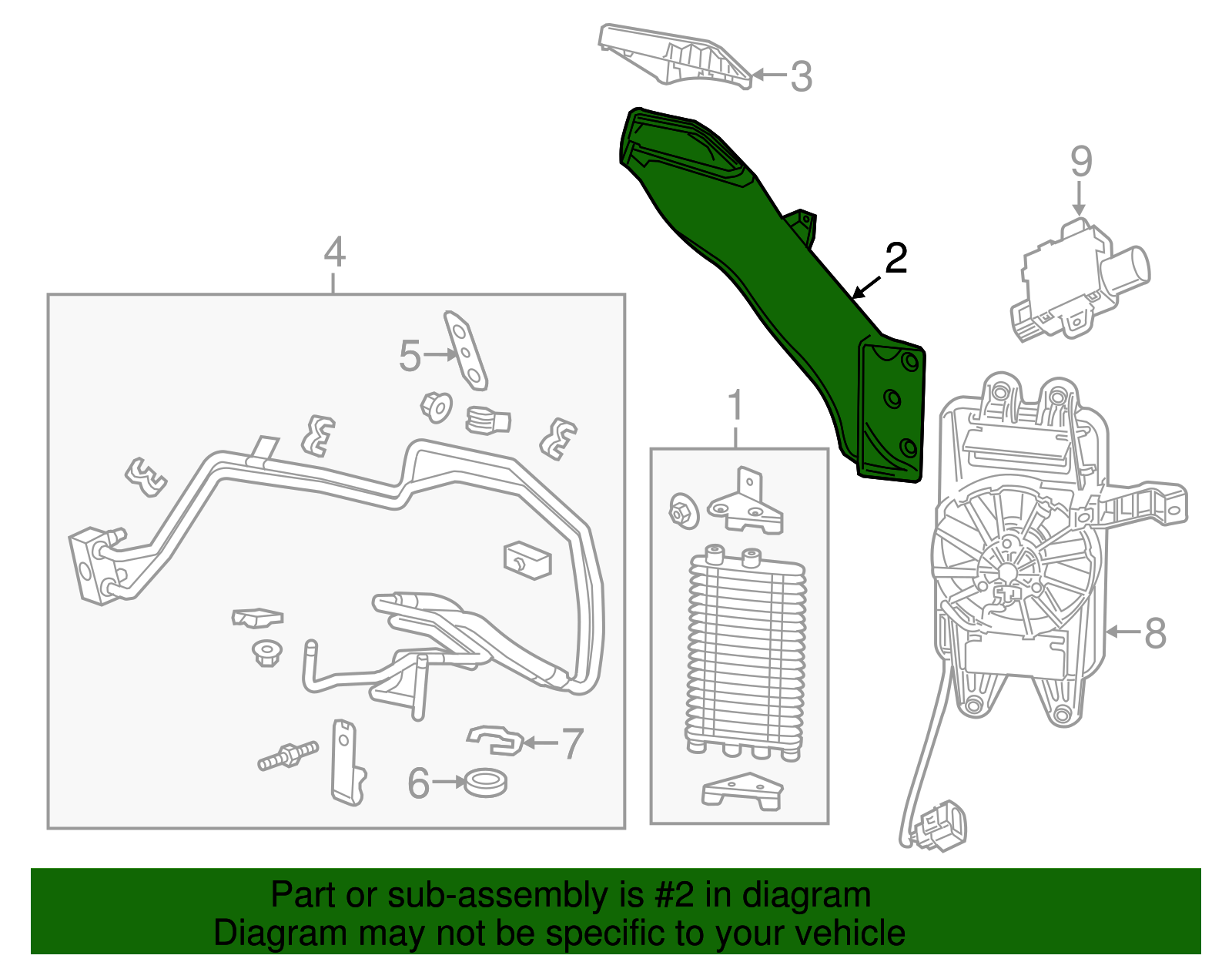 2015-2019 Chevrolet Corvette Transmission Fluid Cooler Baffle 84291345 ...