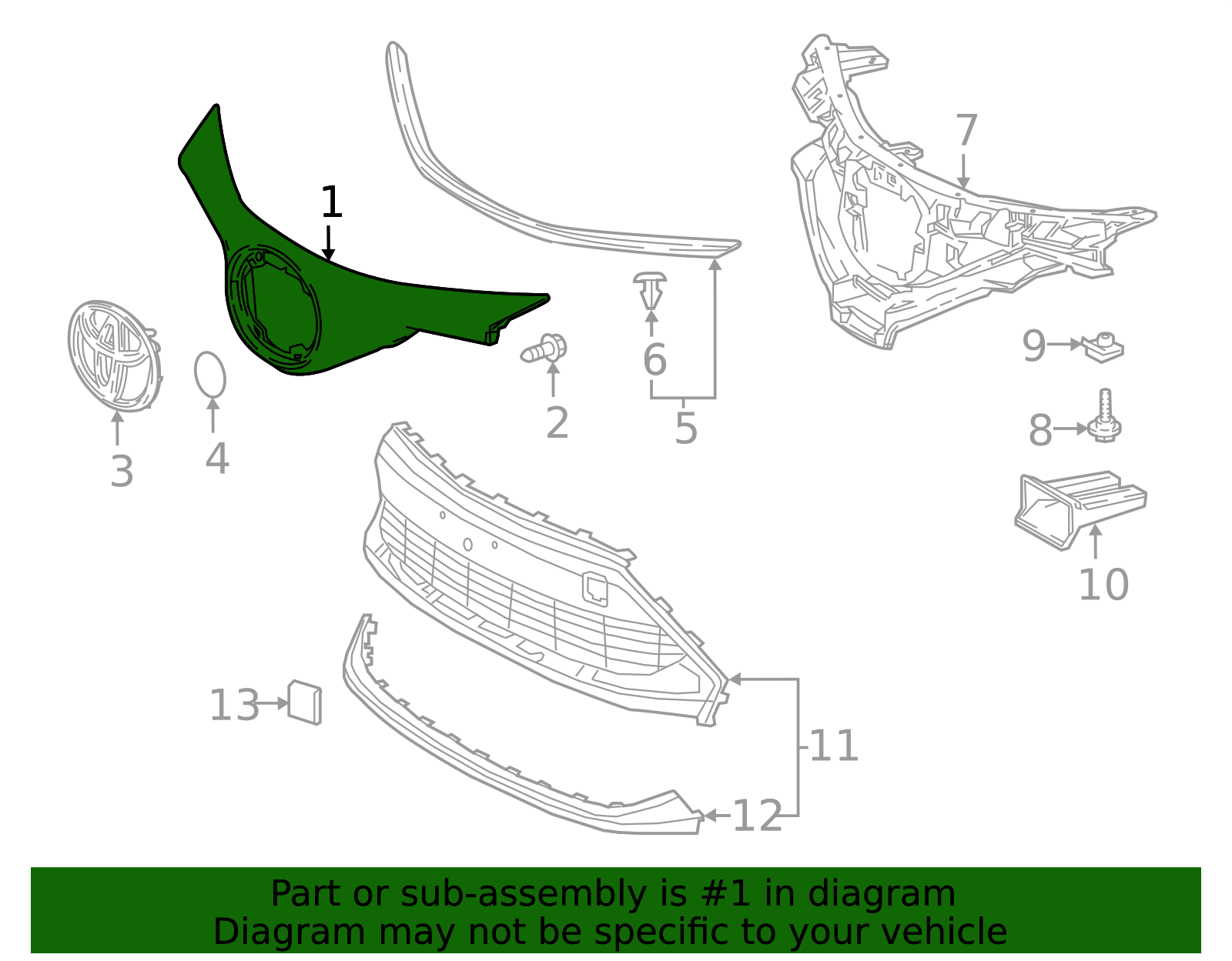 2020-2022 Toyota C-HR Upper Grille 53111-10490 | Toyota Parts Center