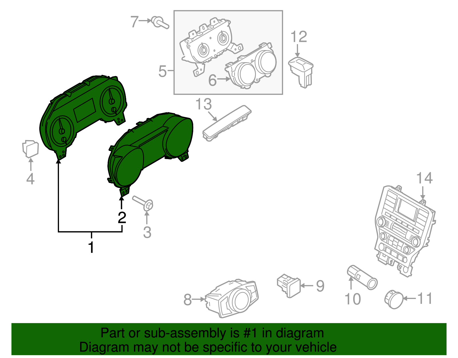 2019-2023 Ford Mustang Cluster Assembly KR3Z-10849-JL | QuirkParts