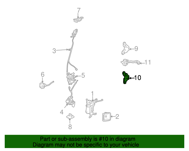 2000-2023 Toyota Door Hinge (Left, Right, Rear, Upper, Lower) 68760 ...