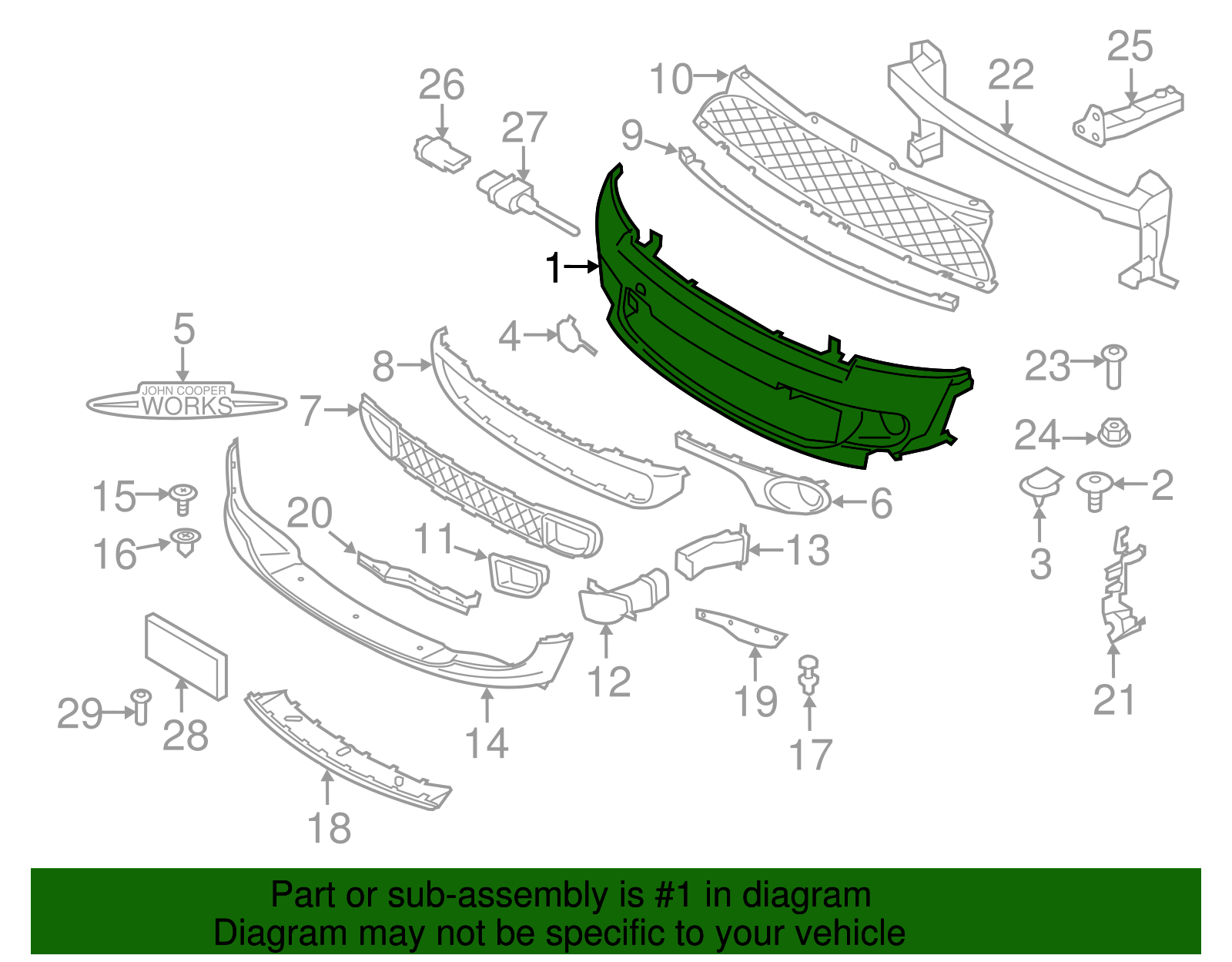 2011-2015 Mini Cooper Bumper Cover 51-11-7-268-743 | Mini Parts Direct