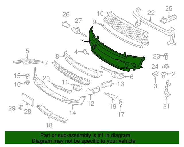 51-11-7-283-329 - Bumper Cover - 2012-2015 Mini Cooper | BMWPartsHub