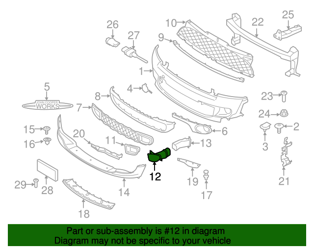 2011-2015 Mini Cooper Brake Air Duct 51-74-7-255-129 | Mini Parts Direct