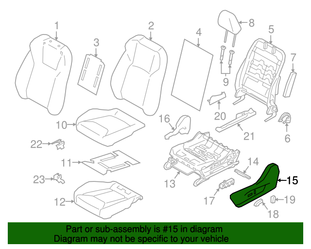 2018-2023 Subaru Outer Finish Panel 64115FL311VH | Subaru Online Parts