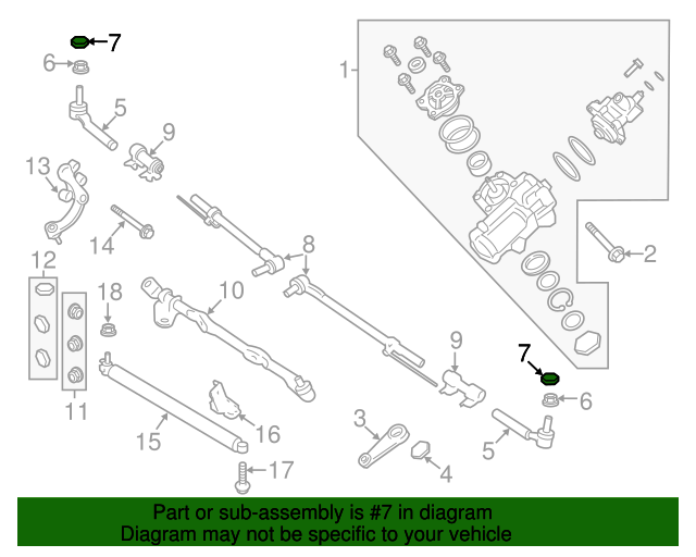 2015-2021 Ford Outer Tie Rod Retainer Nut -W711374-S439 | TascaParts.com