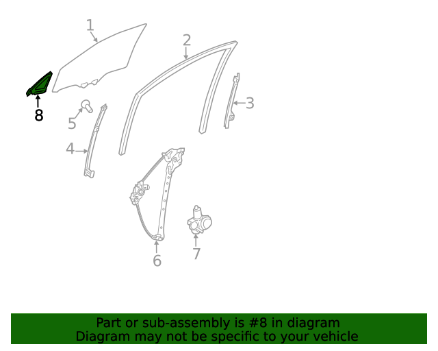 2023 Toyota Venza Vent Window Assembly 68125-48060 | Toyota Parts Center