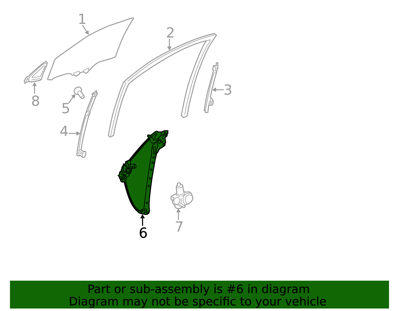 2021-2024 Toyota Venza Window Regulator 69802-48101 | Toyota Parts Center
