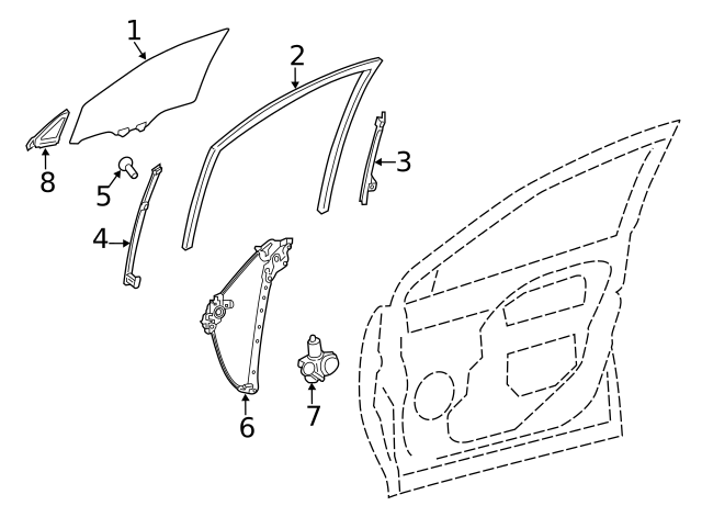 2023 Toyota Venza Vent Window Assembly 68125-48060 | Toyota Parts Center