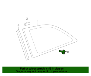 2012-2014 Toyota Yaris Quarter Glass Clip 62775-52050 | Toyota Parts Center