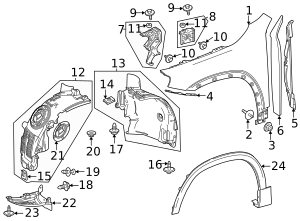 247-885-00-00 - Wheel Opening Molding 2021-2023 Mercedes-Benz GLA 250 ...