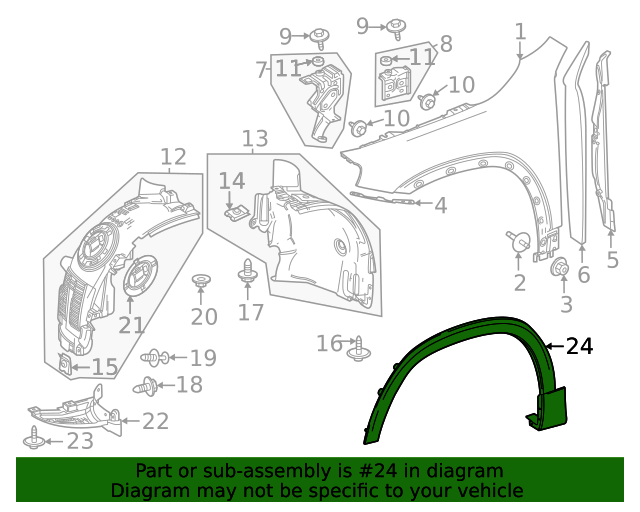 247-885-01-00 - Wheel Opening Molding 2021-2023 Mercedes-Benz GLA 250 ...