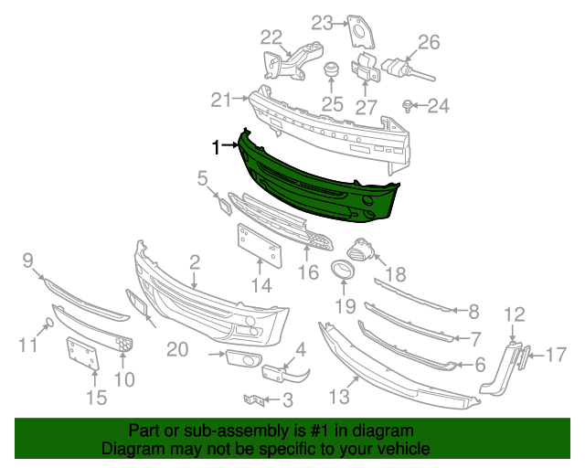 2005-2008 Mini Cooper Bumper Cover 51-11-7-127-925 | Mini Parts Direct