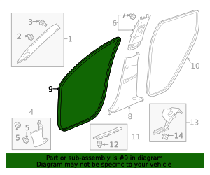 72355-TJB-A01 - Front Weather-Strip 2019-2024 Acura RDX | My Acura Parts