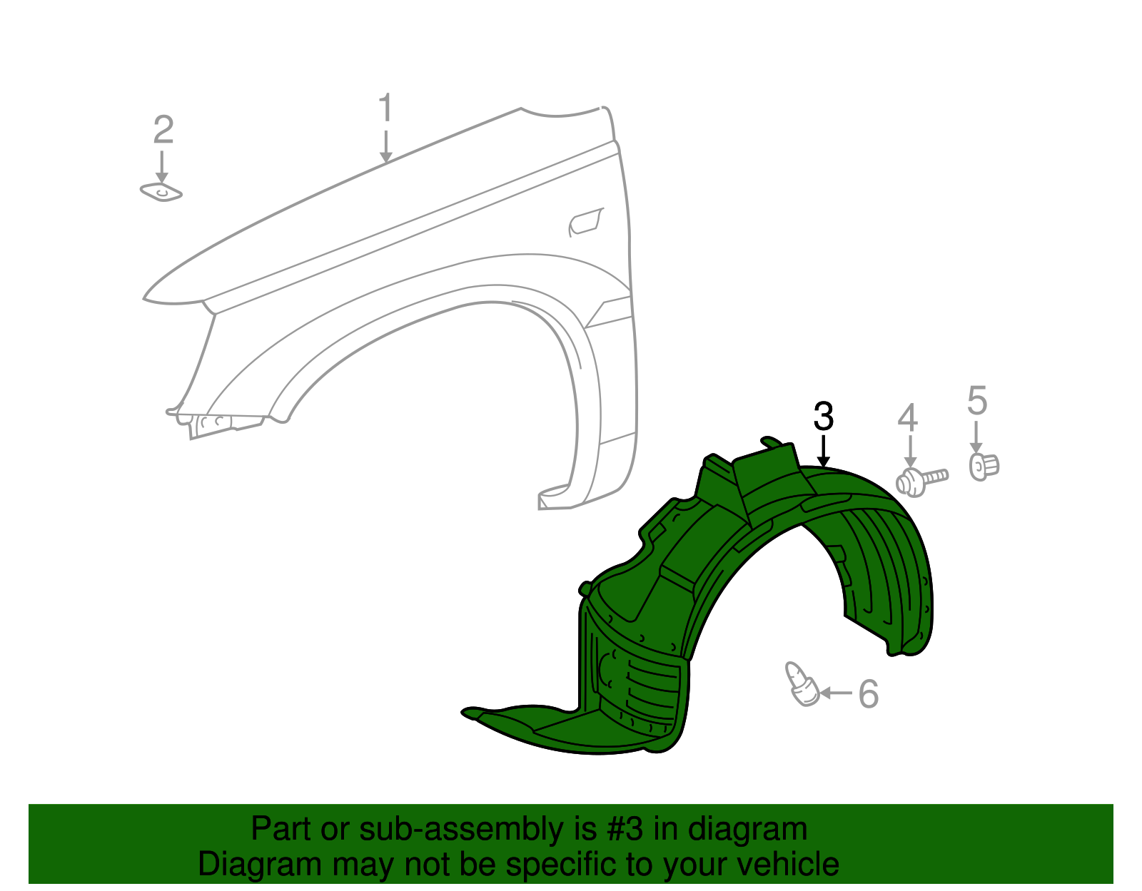 2006-2007 Toyota Highlander Fender Liner - PASSENGER SIDE 53805-48051 ...