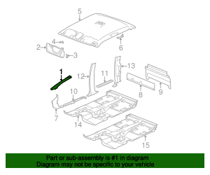 1999-2007 GM Medium Dark Pewter Passenger Side Windshield Garnish ...