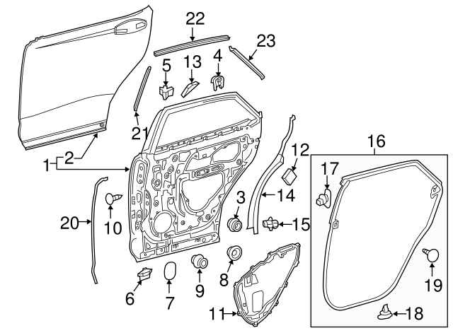 67871-0E070 - Door Weather-Strip - 2016-2021 Lexus | My L Parts