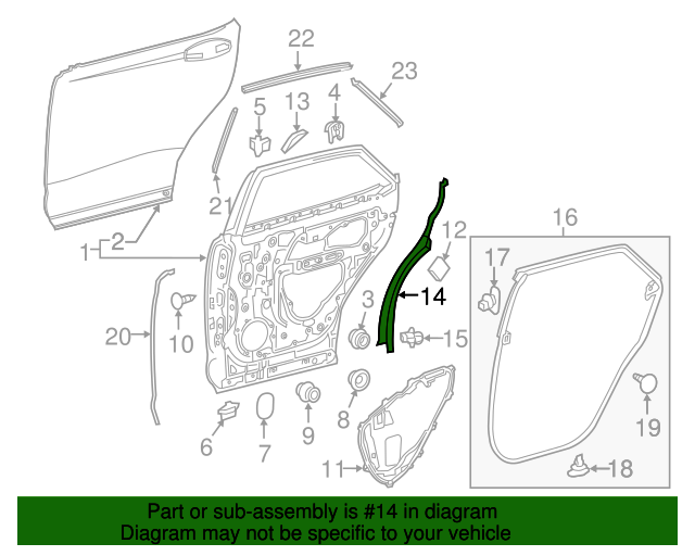 67857-0E062 - Door Shell Insulator 2016-2022 Lexus | AutoNationParts.com