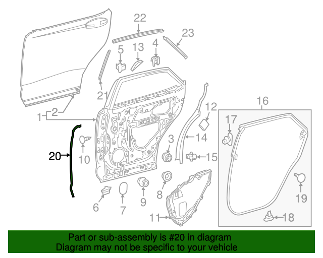 2016-2022 Lexus Door Shell Seal 67895-0E051 | AutoNationParts.com