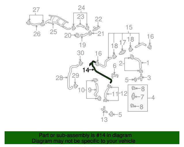 2007-2008 Volkswagen Eos Engine Coolant Pipe 1K0-121-070-J | QuirkParts