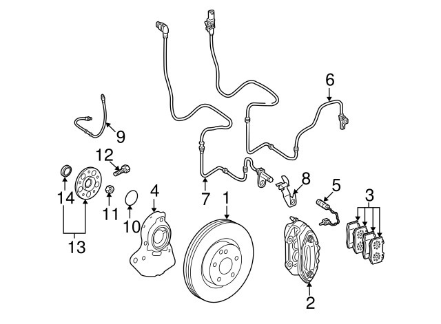 004-420-23-83 - Disc Brake Caliper 2007-2014 Mercedes-Benz | Mercedes ...