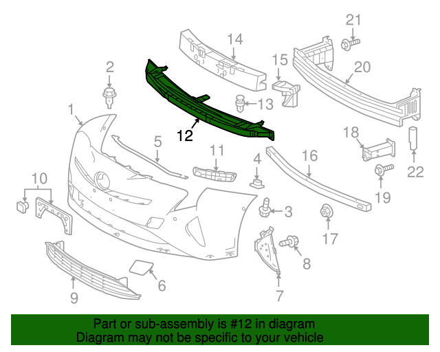 52618-47081 - Bumper Impact Absorber - 2016-2018 Toyota Prius | OEM ...