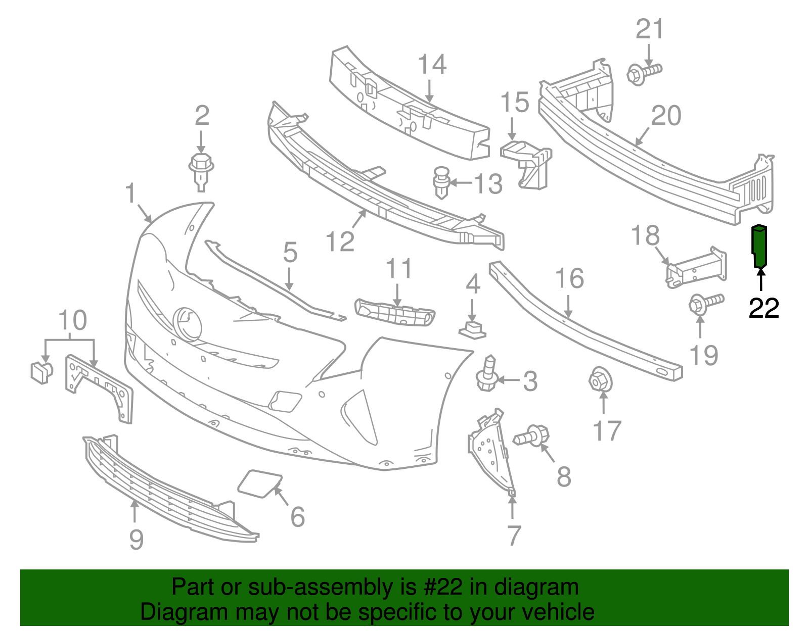 2016-2024 Toyota Impact Bar Plate 16691-37020 | Toyota Parts Center
