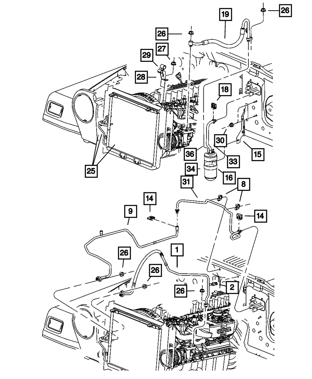 55037599AE - A/C Discharge Line 2003-2006 Jeep Wrangler | Big 3 Auto Parts