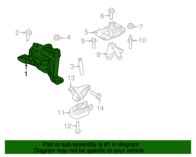 G1FZ-6038-A - Motor Mount 2016-2018 Ford Focus | Big 3 Auto Parts
