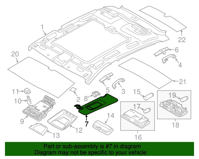 Genuine BMW 51-16-7-225-916 | Sun-Visor | FREE Shipping on Most Orders $499+ OEMG! | getBMWparts
