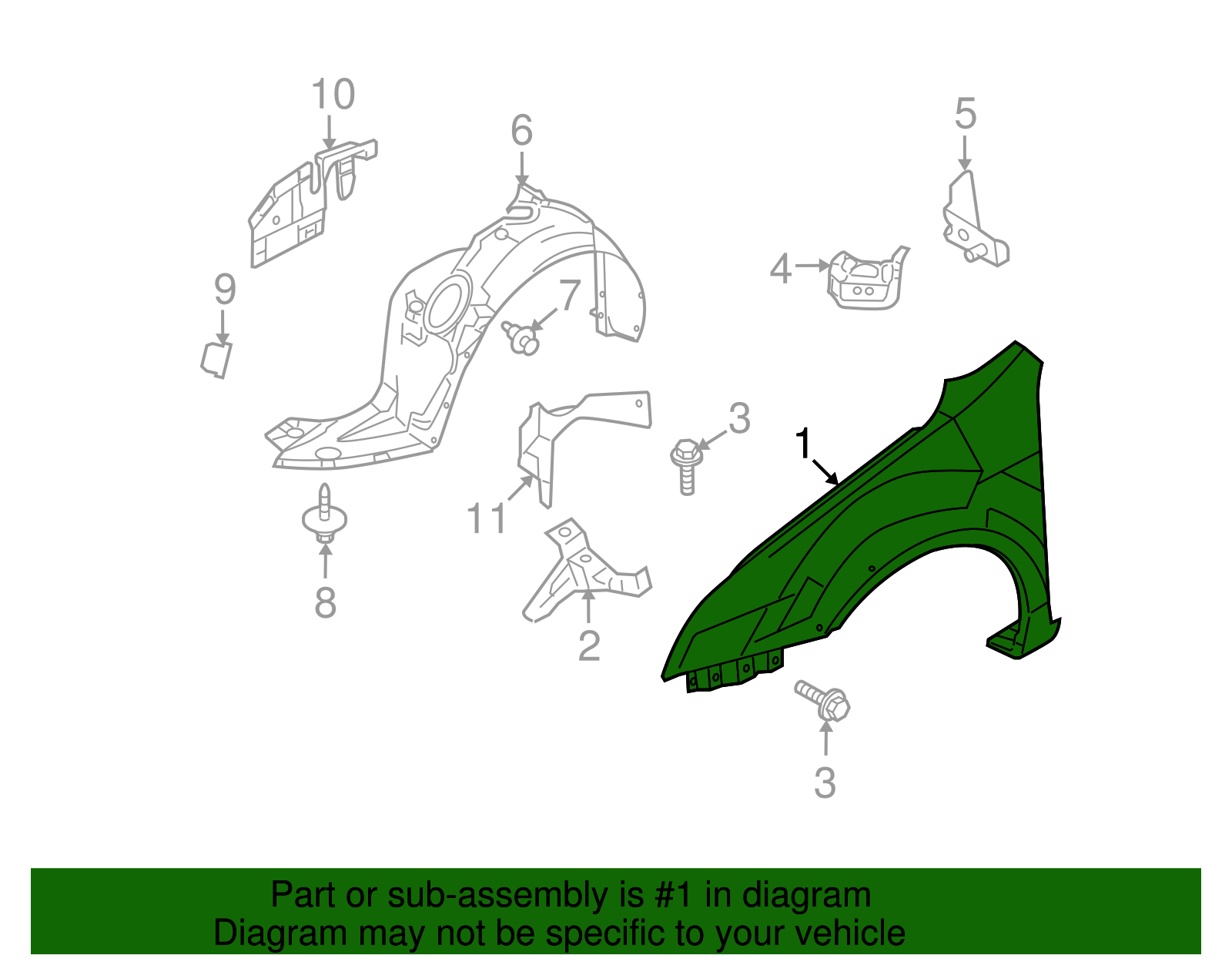 6E5Z*16005*AA - High-Quality Fender for 2006-2009 Ford | AutoNation Parts