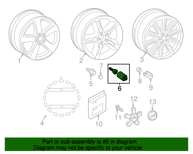 2004-2020 Audi Wheel Bolt 4F0-698-139-C-801 | Audi USA Parts