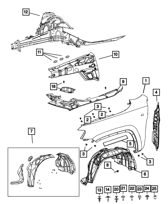 2021-2024 Dodge Durango Wheelhouse Inner Silencer, Right 68504092AA ...
