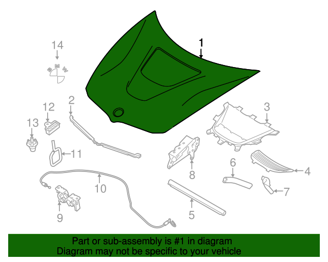 51007376298 - 2014-2020 BMW i8 Hood (51-00-7-376-298) | BMW of South ...