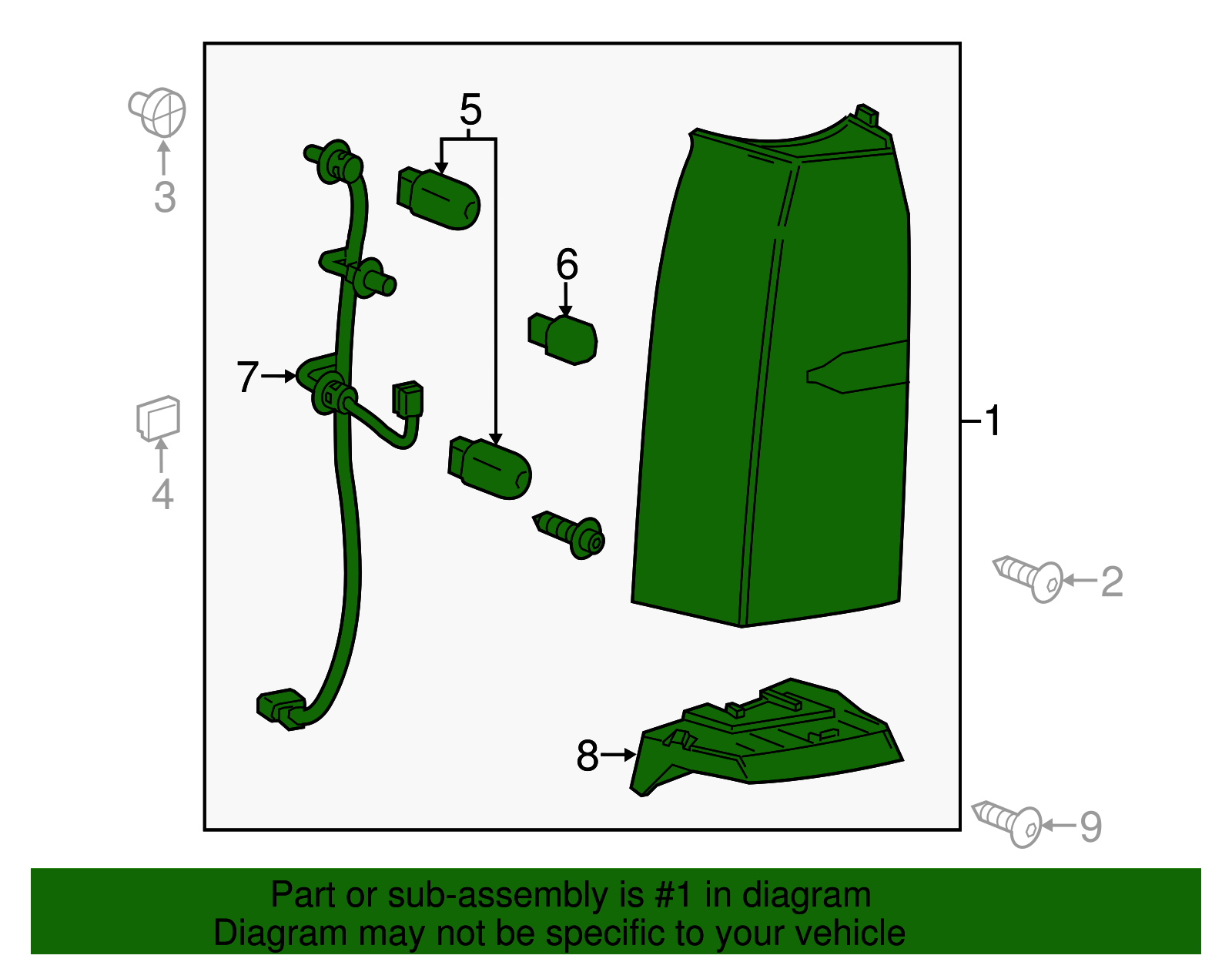 2015-2020 Chevrolet Rear Passenger Side Stop Lamp 84467059 GM ...