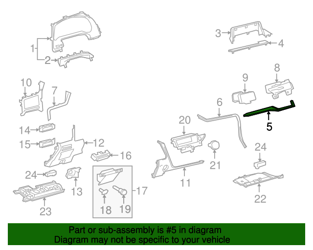 55472-0E070 - Trim Molding - 2016-2021 Lexus | MyLexusParts